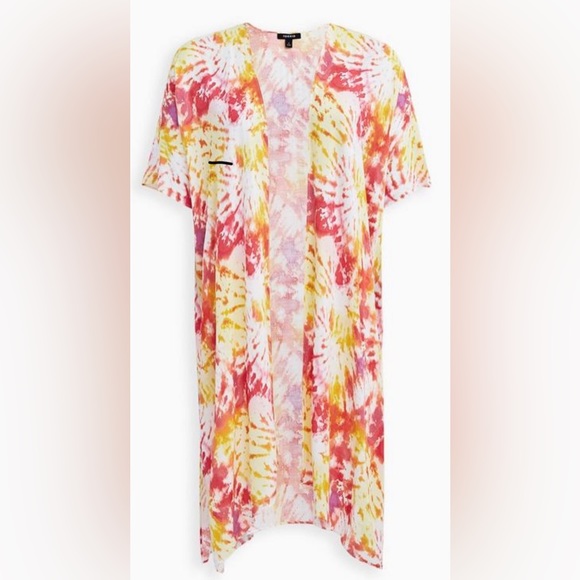 torrid | Swim | Nwt Torrid Pink Yellow Tiedye Duster Kimono | Poshmark